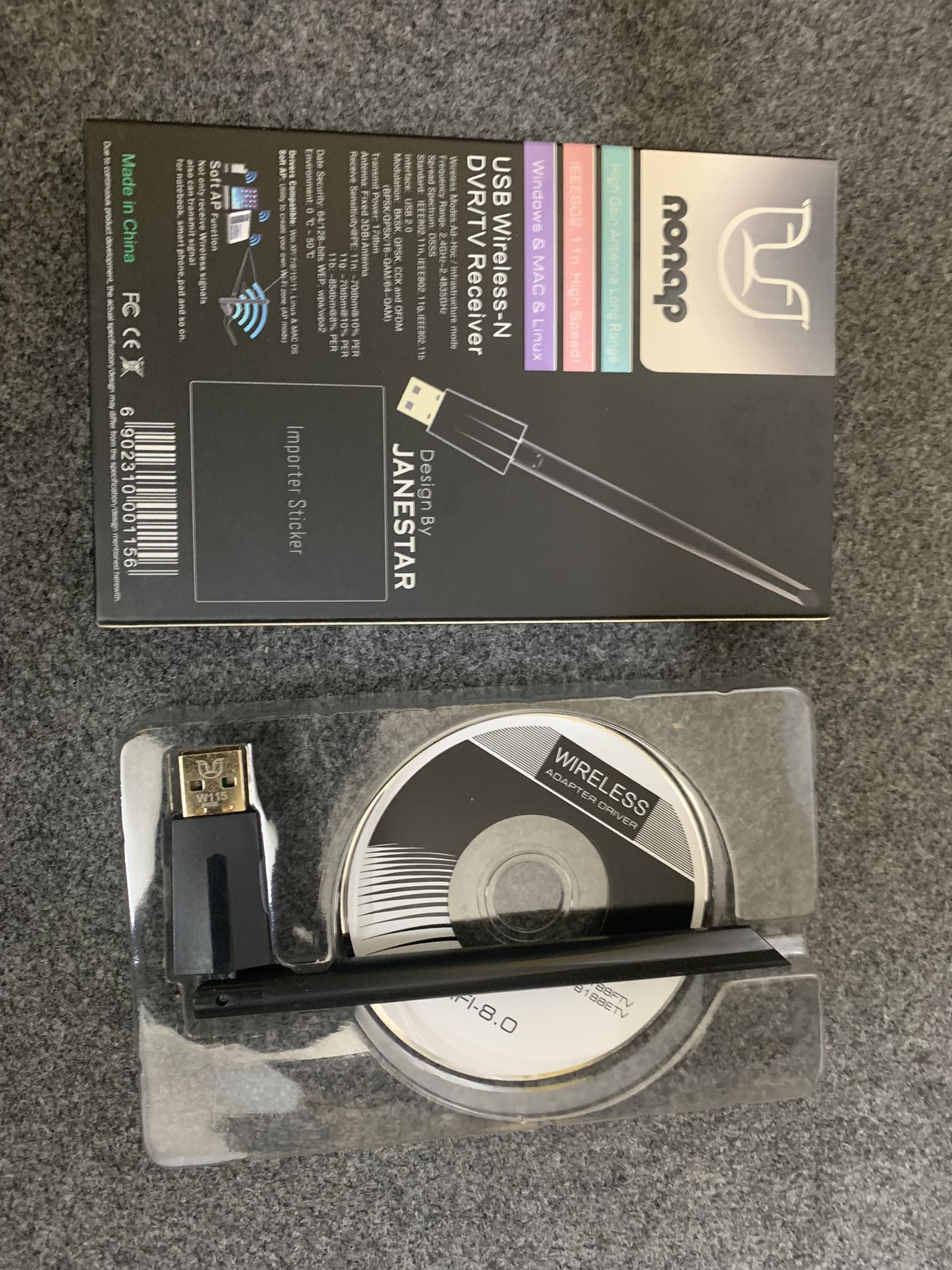 Aufa W115 USB Wifi Antenna Receiver Adopter Range Boaster For Laptop ...