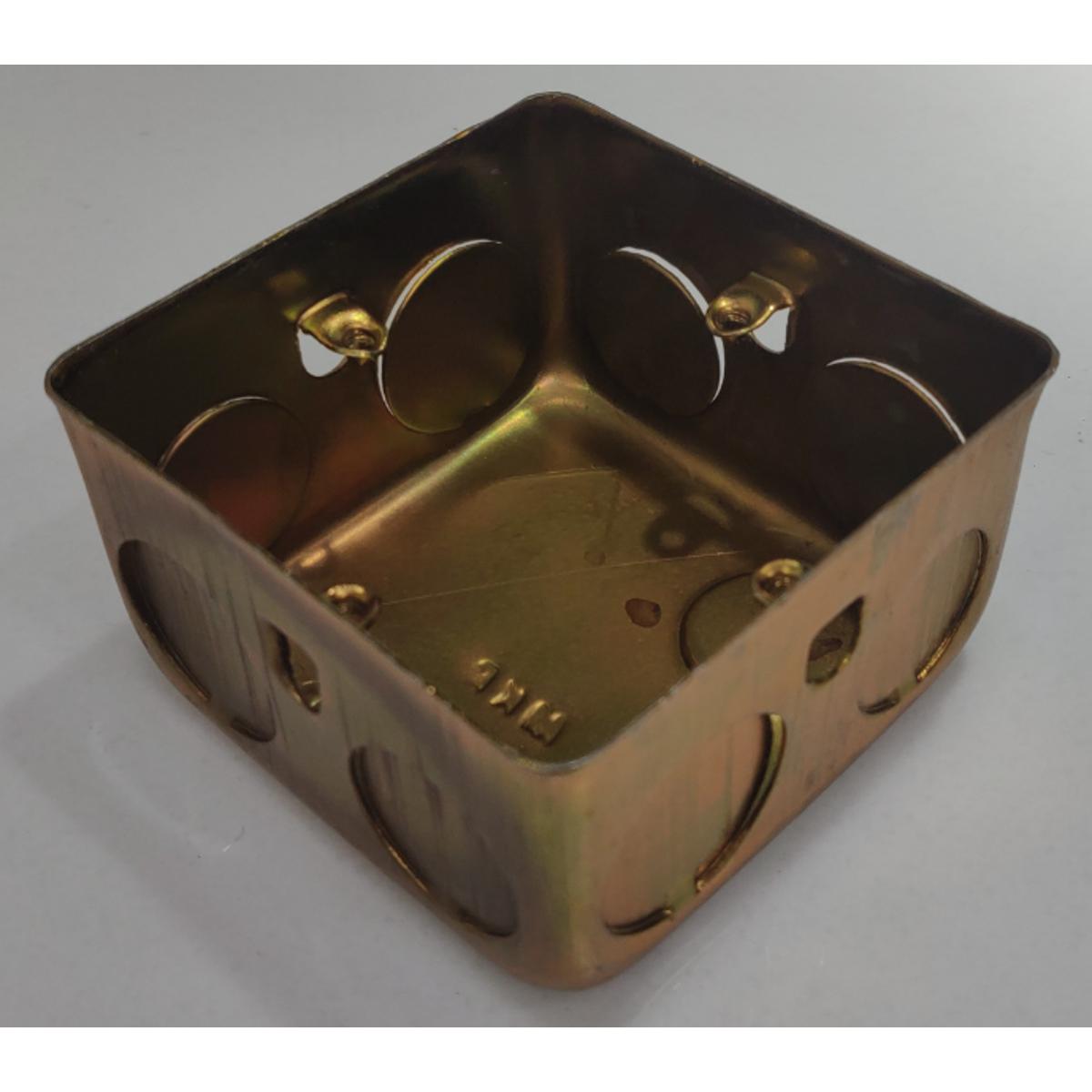 One Gang Steel Junction Box For Electrical Wiring Round Edge Yellow ...