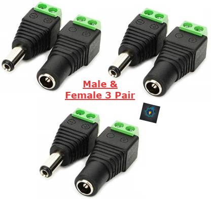 2.1mm Barrel Type Male & Female DC Power Jack & Socket 3 Pair | Daraz ...