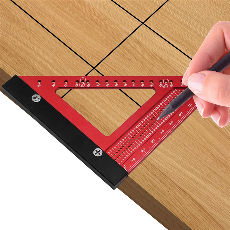 Aluminum Alloy Woodworking Triangle Ruler Carpenter Square Hole ...