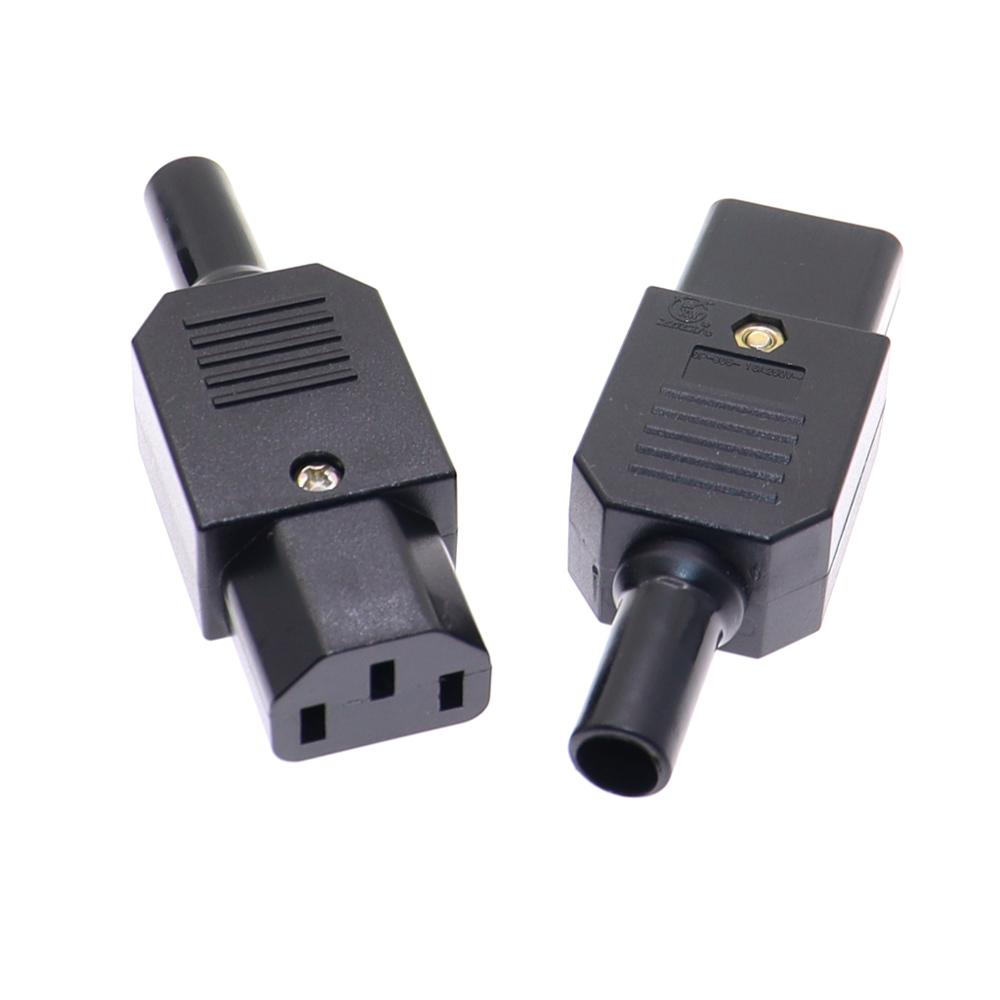 16a 250v Iec Straight Cable Plug Connector C13 C14 Female Male Plug ...