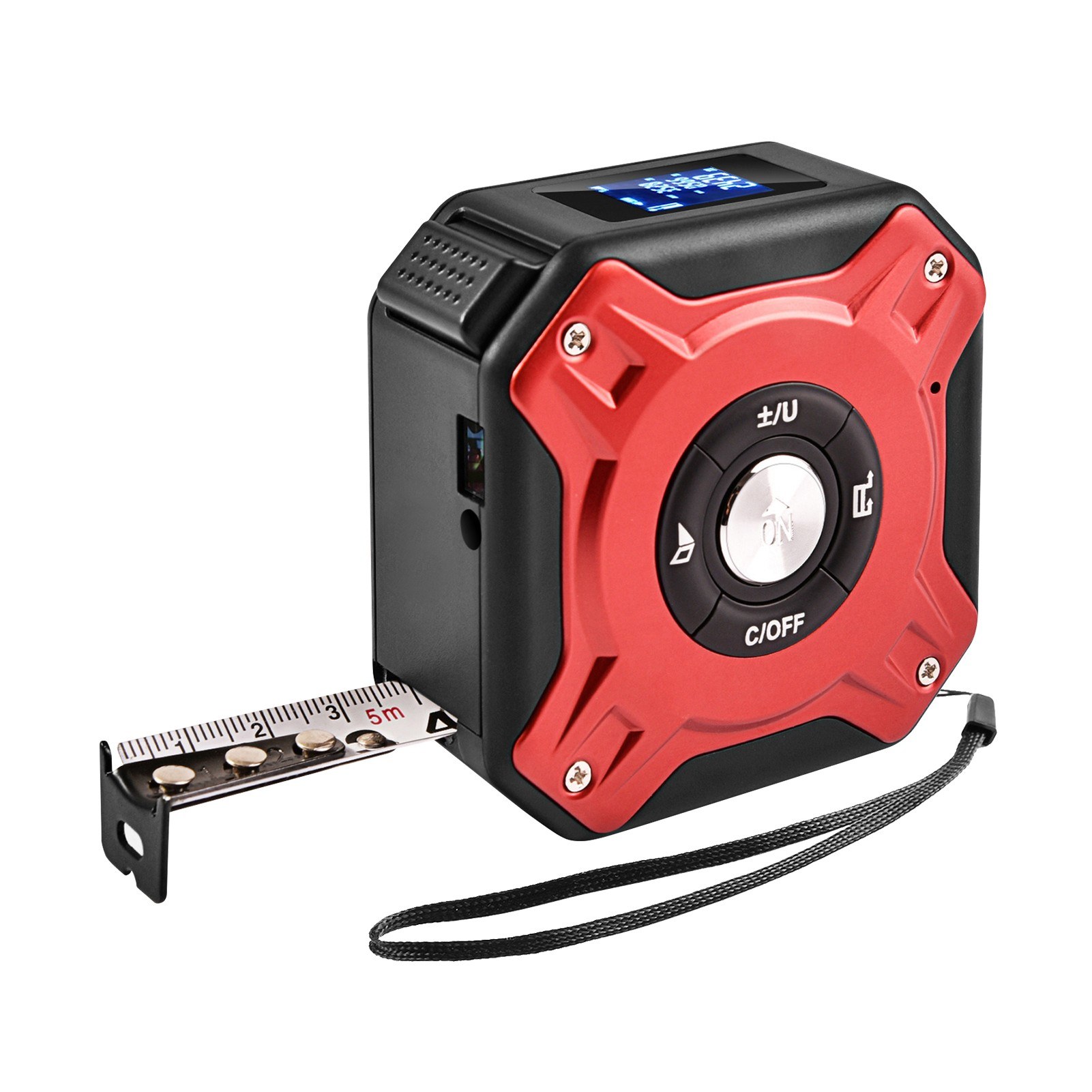 3 in 1 Laser Tape Measure Digital Rangerfinder 16Ft Measuring Tape 131Ft Rechargeable Distance ...