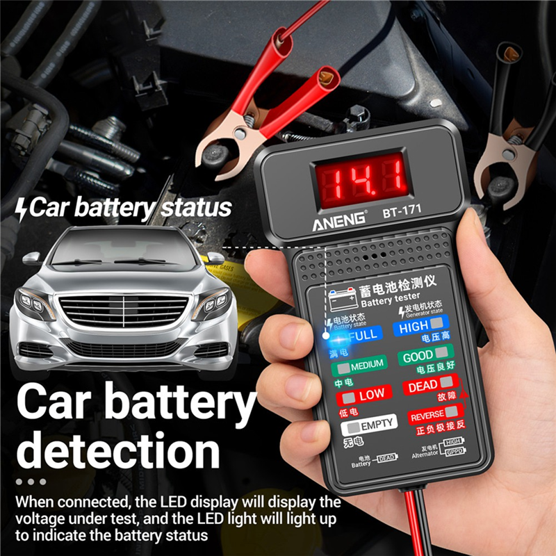 12v Battery Tester ANENG BT-171 Multifunctional Battery Testers 12V ...