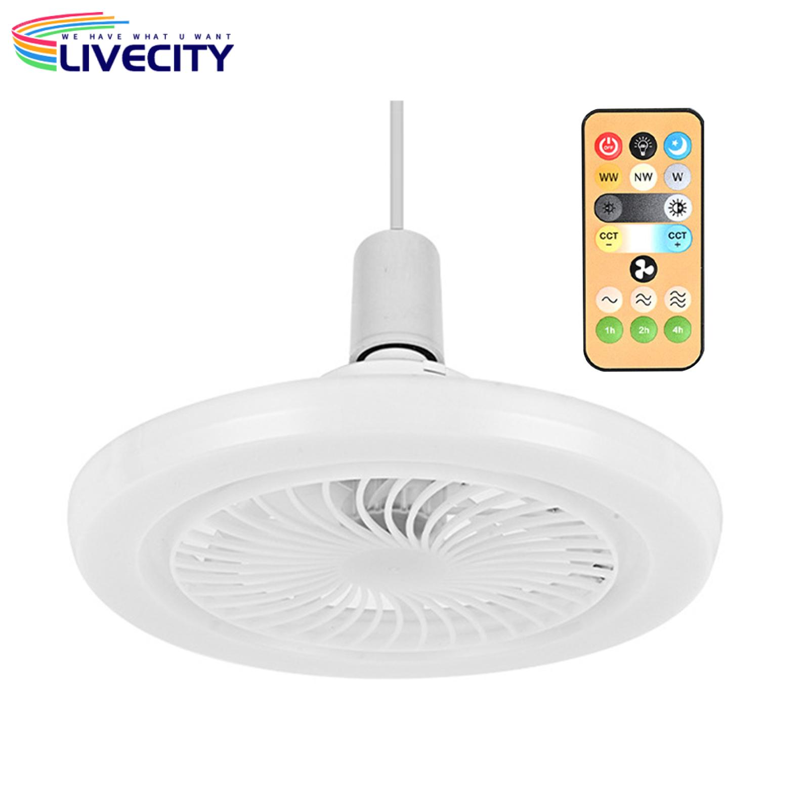 Small Space Fan High Speed Ceiling Fan with Remote Control Dimmable Led ...
