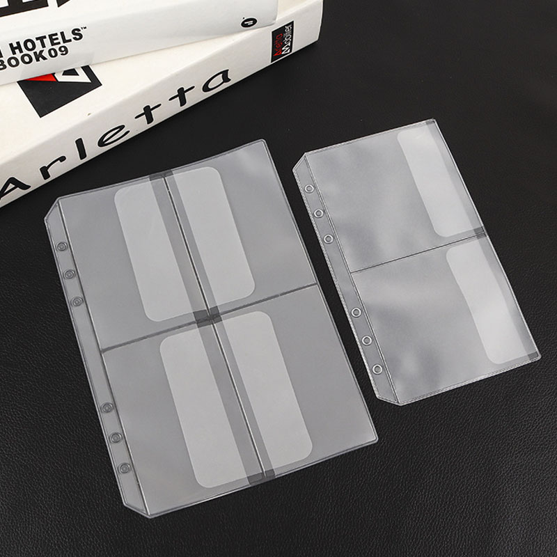 12pcs A5 A6 PVC Standard 6 Holes Transparent Bag Card Holder Pockets ...