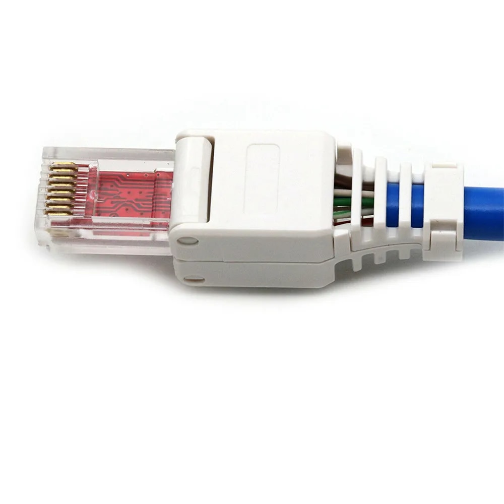 Multiple RJ45 Tool-less CAT6 Unshielded Crystal Head Plug Pressure Free ...