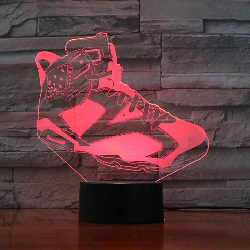 【Cathery Baby Store】Shoes Sneaker Jordan 4 AJ 3d Night Basketball Bedroom Decor Sensor Light Kid ...
