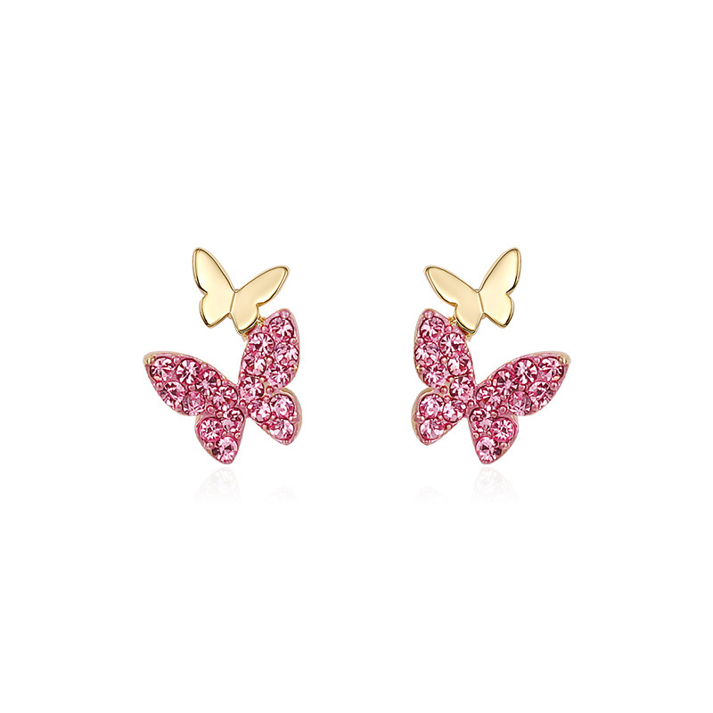 Fashionable Double Butterfly Stud Earring for Women Simple Gifts ...
