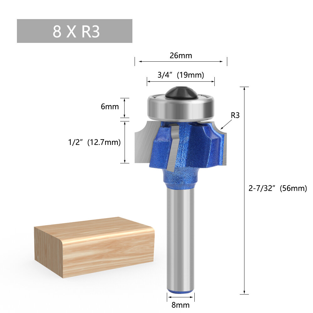 LAVIE 8mm Shank high quality 4 flutes Router Bit set woodworking ...