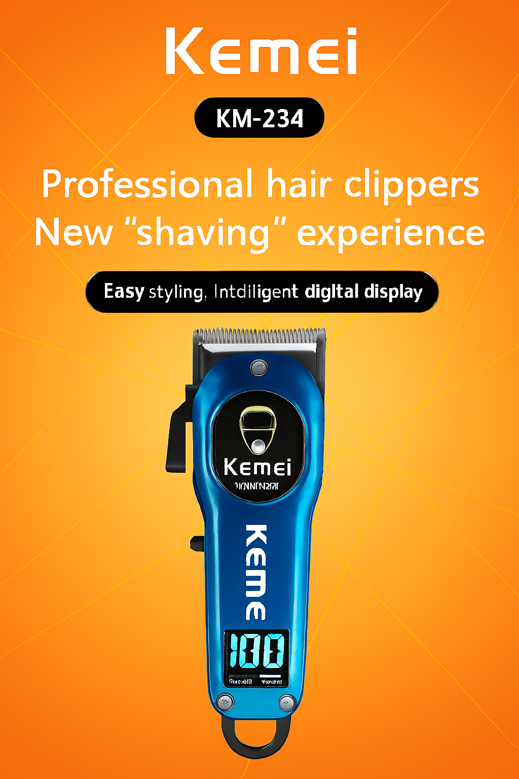 Kemei KM-234 Professional Cordless Hair Clipper & Electric Shaver for ...