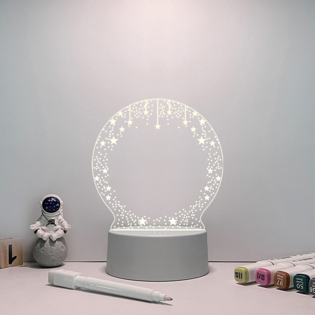 Led Message Board Usb Night Light Note Board With Pen Drawing Board ...
