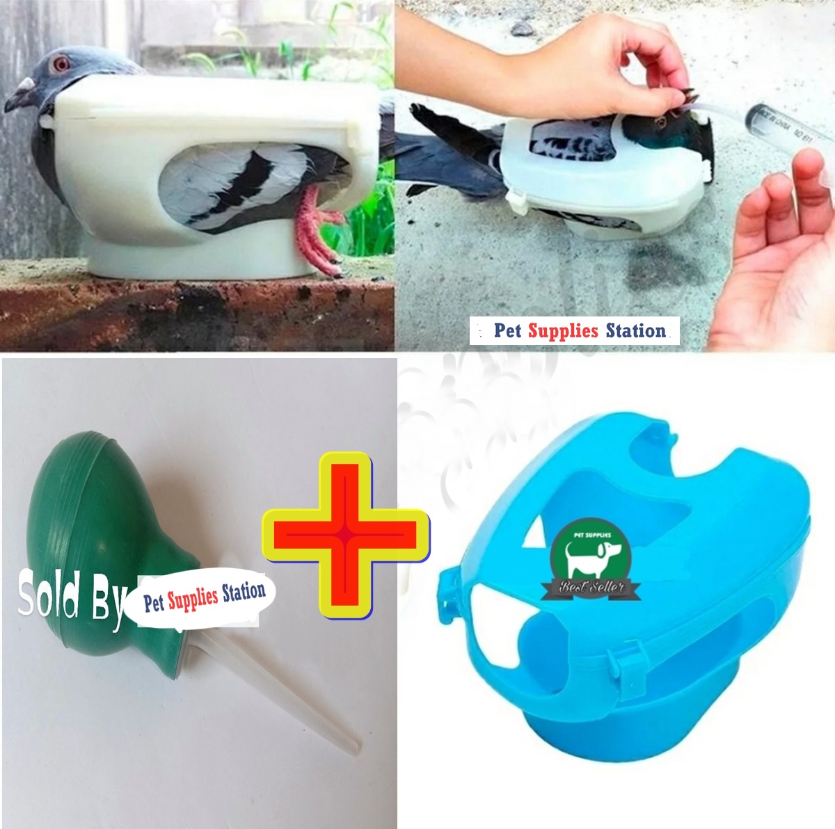 Combo Pack 1pcs Pigeon Pumper with 1pcs Pigeon Holder Easy Bird Fixed ...