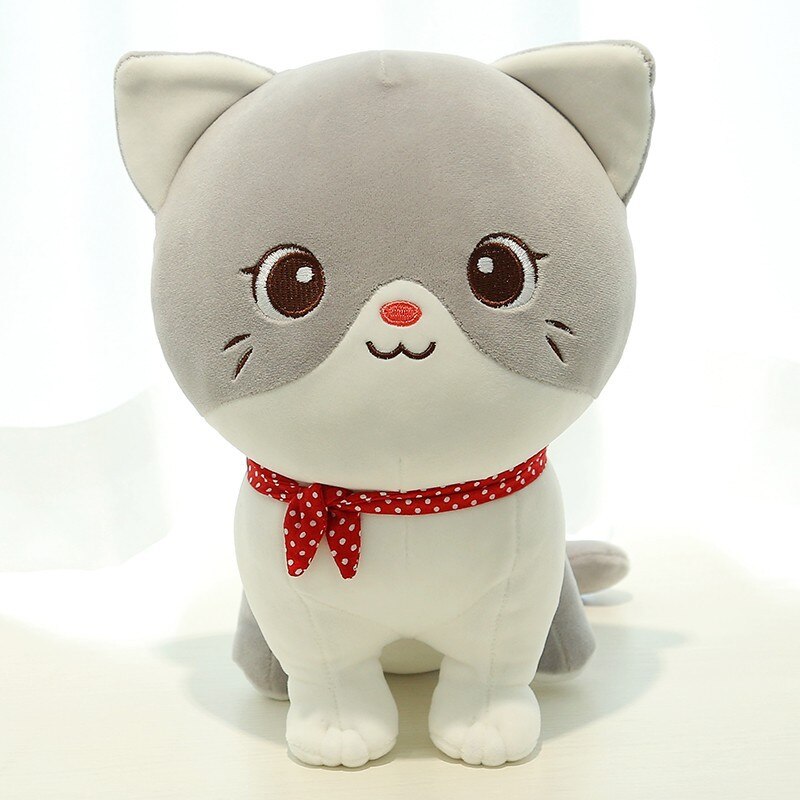 24cm Squishy Kawaii Cat Doll Plush Toy Brown White Grey Black Soft ...