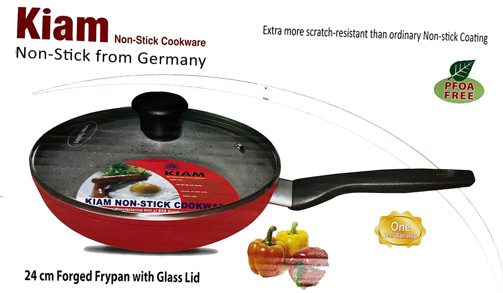 Kiam Non Stick Fry Pan With Glass Lid 24 Cm | Daraz.com.bd