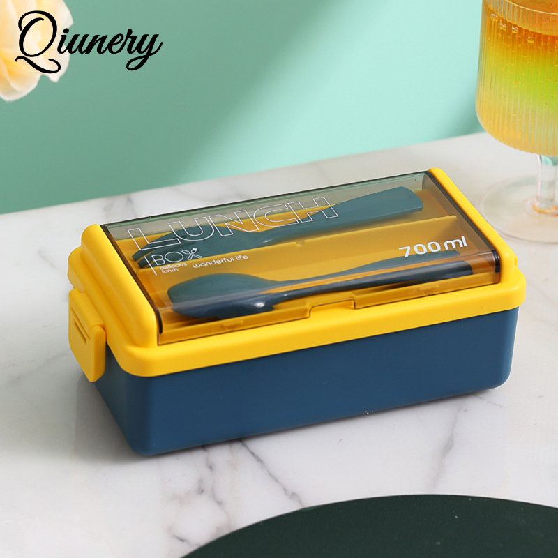 Office Bento Box Set With Reusable Cutlery Microwave Safe Japanese ...