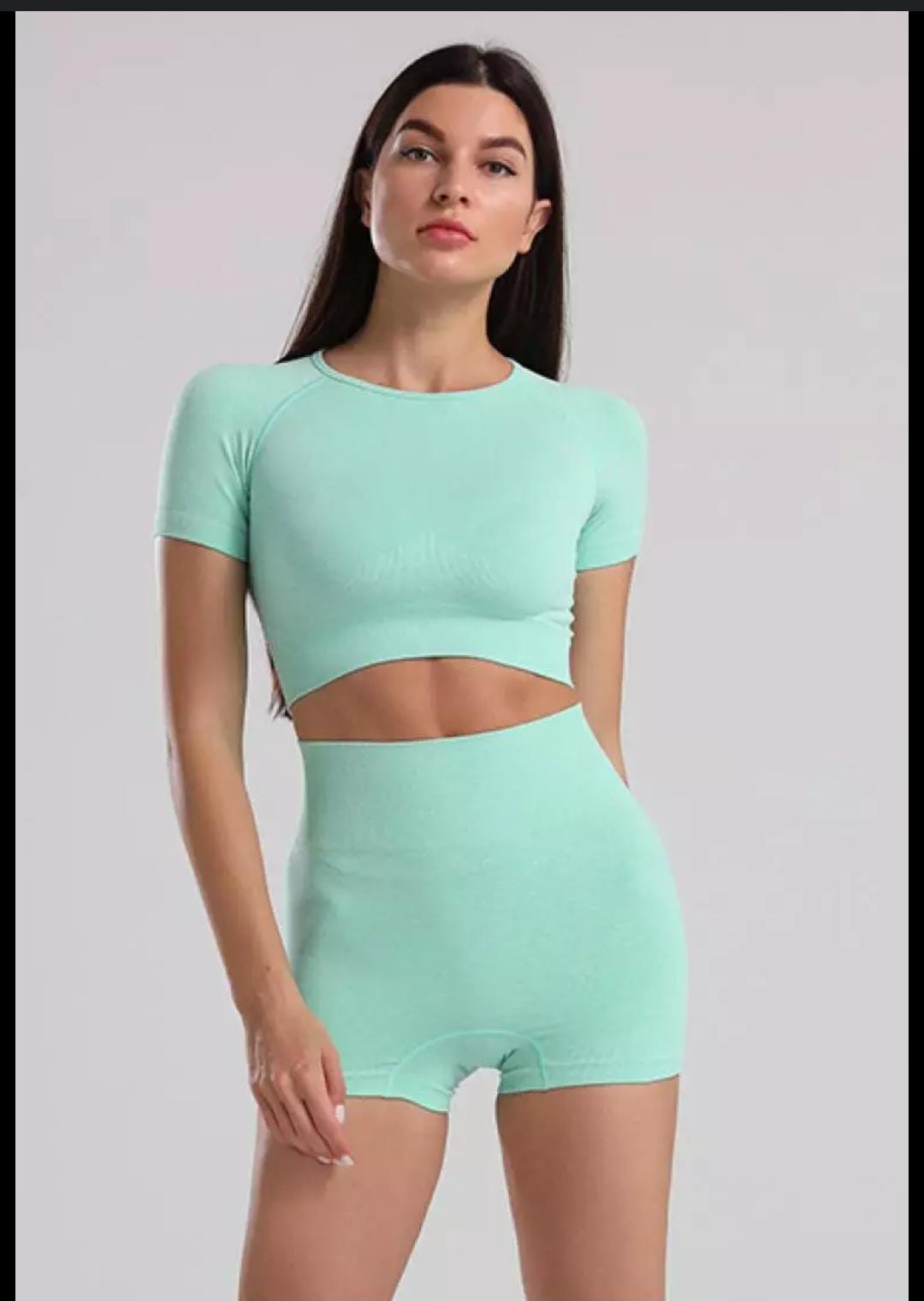 half sleeve Crop Tops and bottom Set for Women sky color | Daraz.com.bd