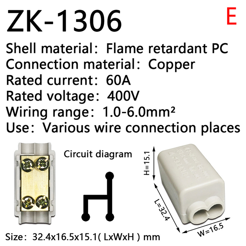 High Power Splitter Quick Wire Connector Terminal Block Electrical Cable Junction Box ZK-306 ZK ...