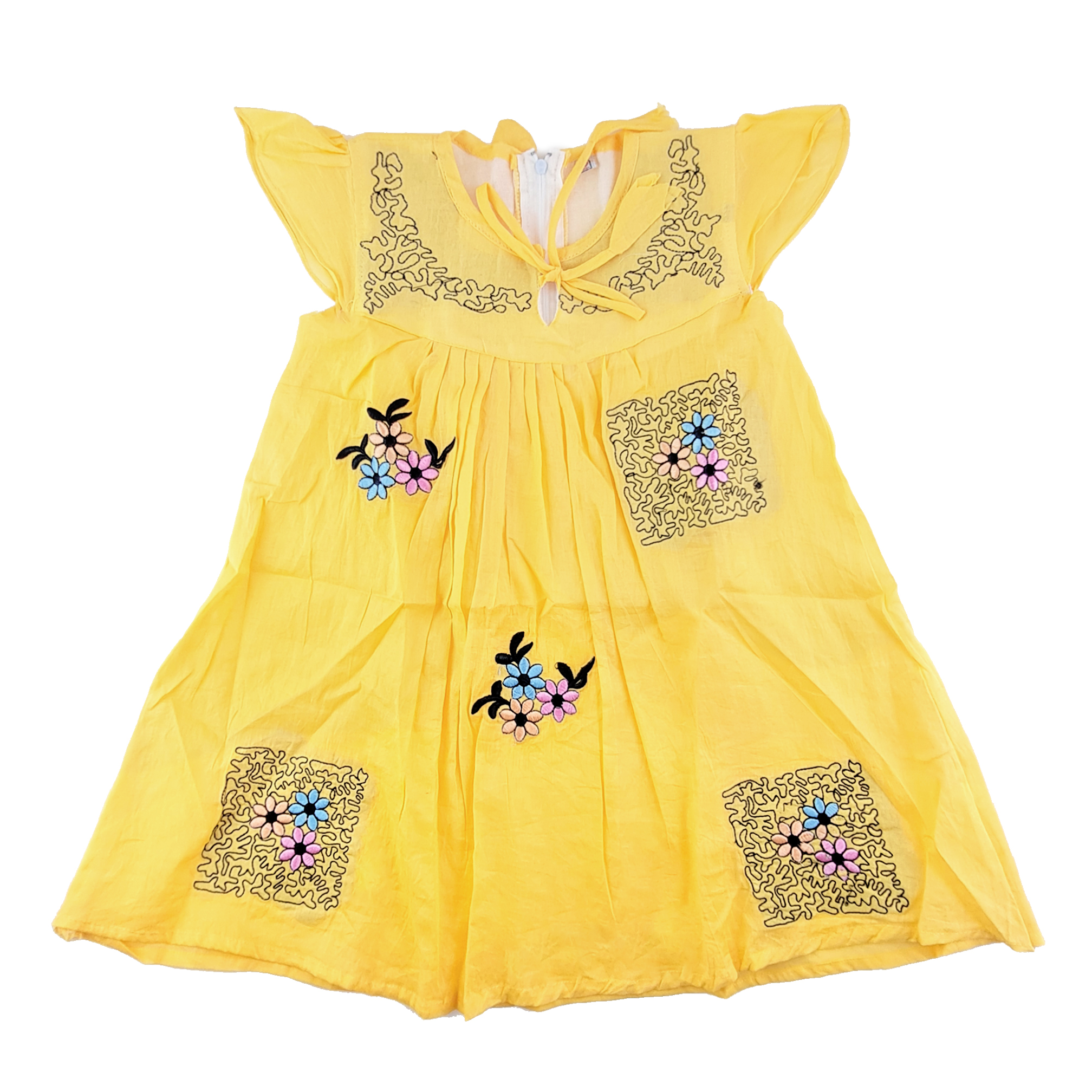 Baby Cotton Frock Qr Cod Embroidery design For Girls. | Daraz.com.bd