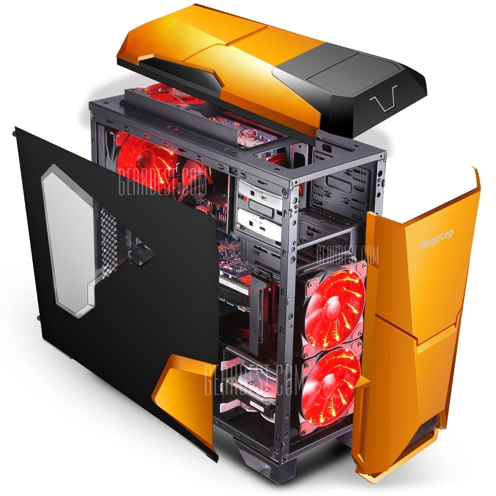 Segotep Warship EVO Mid Tower Gaming Computer Case with included ...