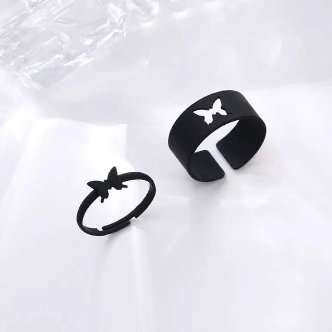 Butterfly King and Queen Couple Ring Set-2Pcs | Daraz.com.bd