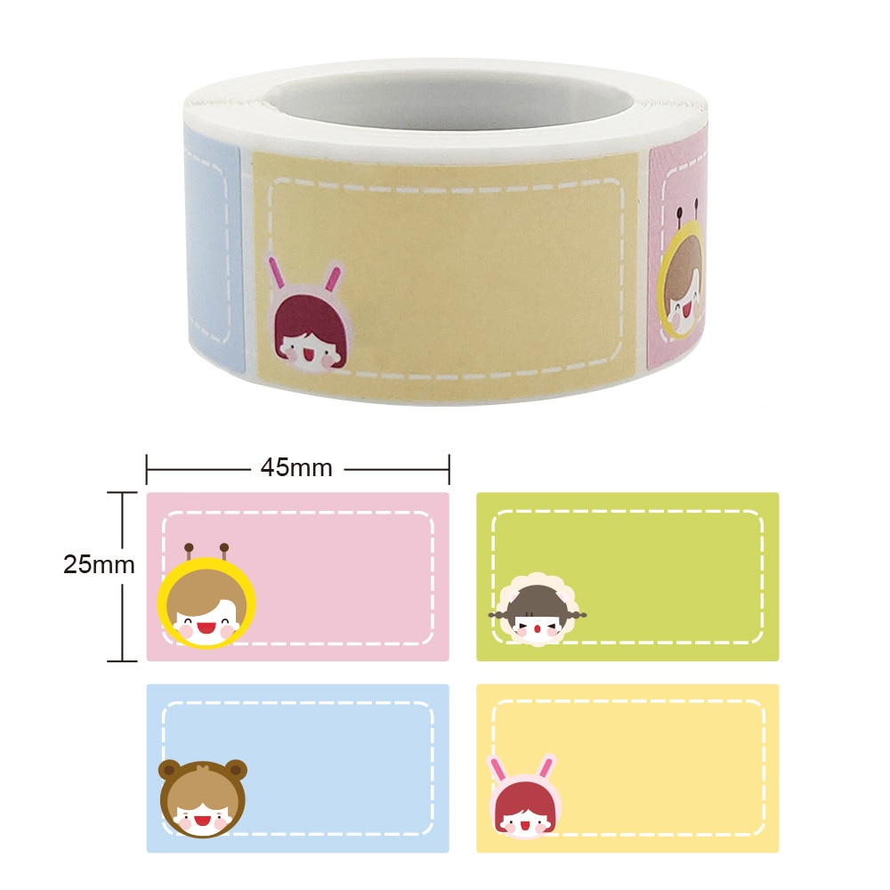 250pcs/roll Name Sticker Book Label Items Marked Cartoon Label Blank ...