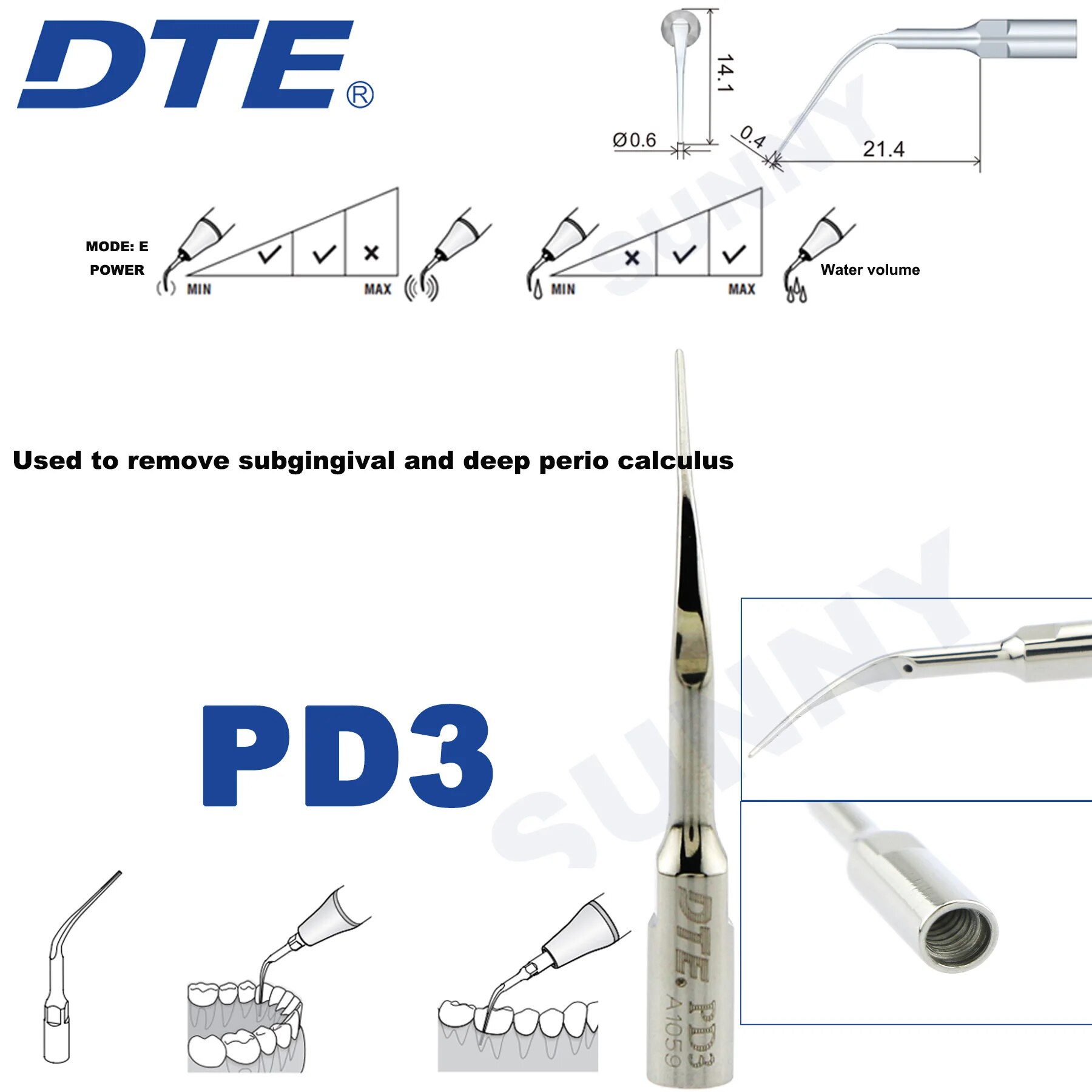 Woodpecker DTE Dental Ultrasonic Tooth Cleaning Machine Cutter Head ...