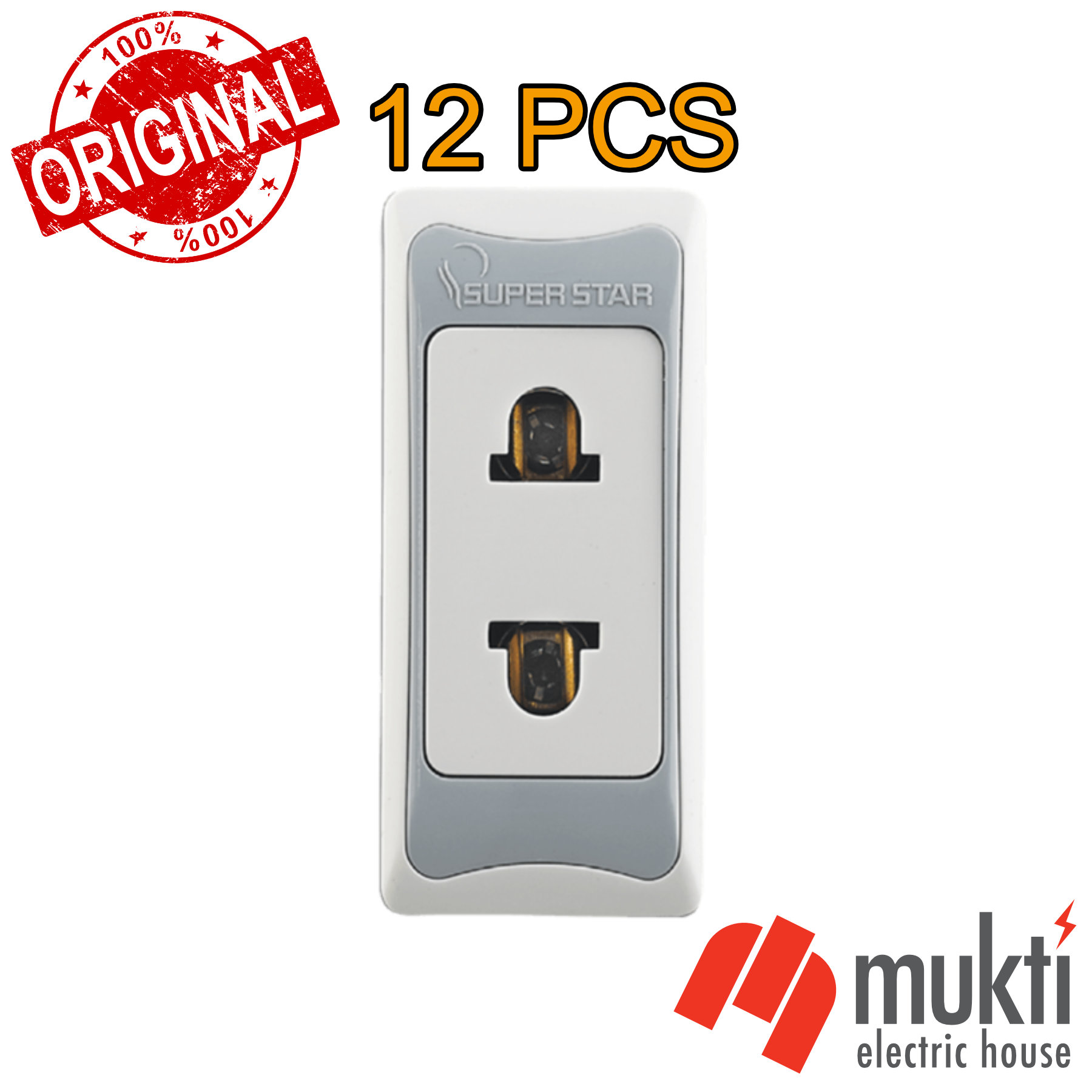 Super Star Premium Series 5A Two Pin Piano Switch 2Pin Socket SuperStar ...