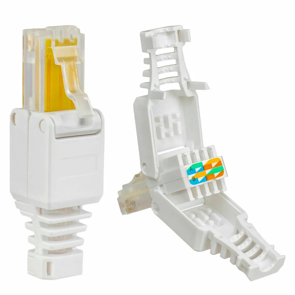 Multiple RJ45 Tool-less CAT6 Unshielded Crystal Head Plug Pressure Free ...