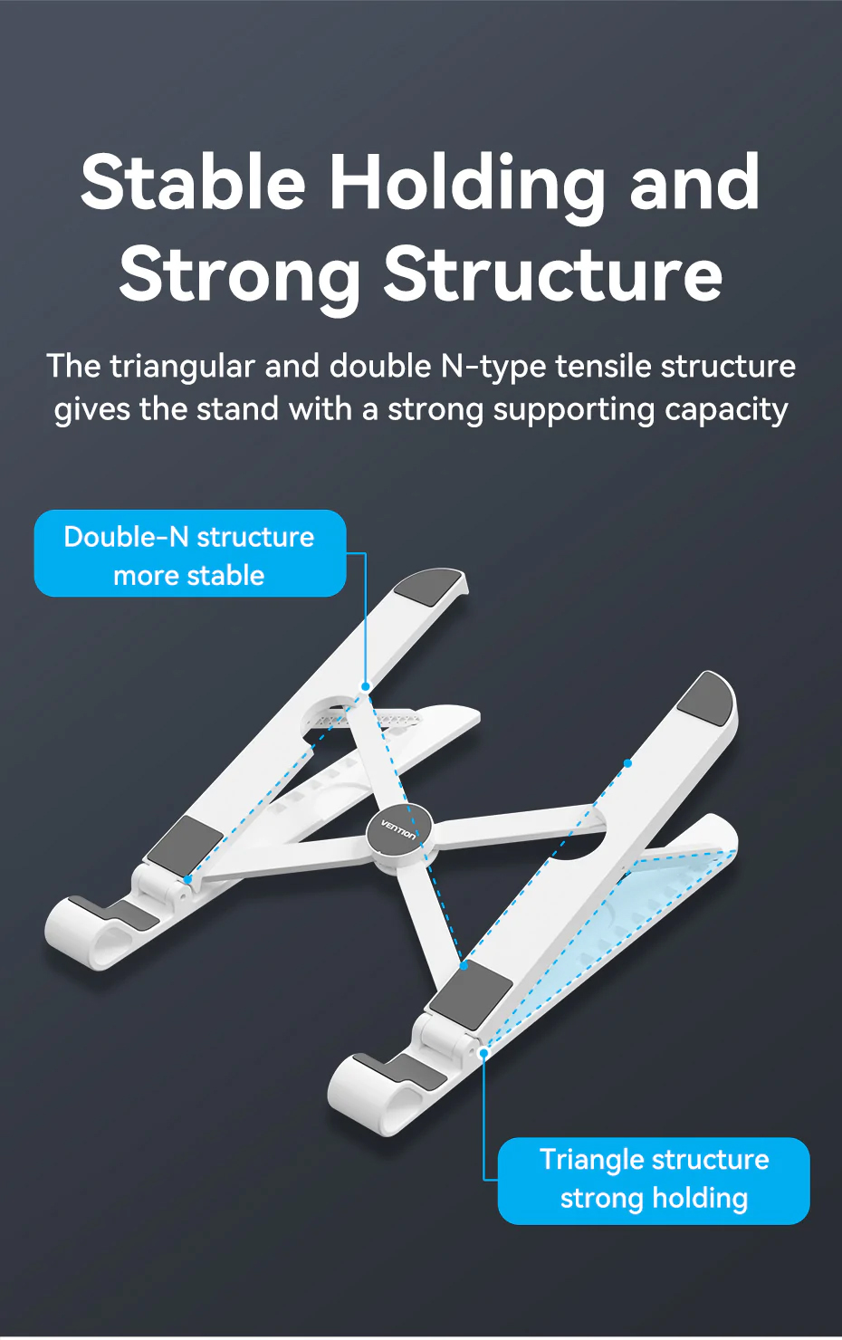 Vention KDNW0 Laptop Stand - Foldable Stand - 9 Gear Adjustment ...