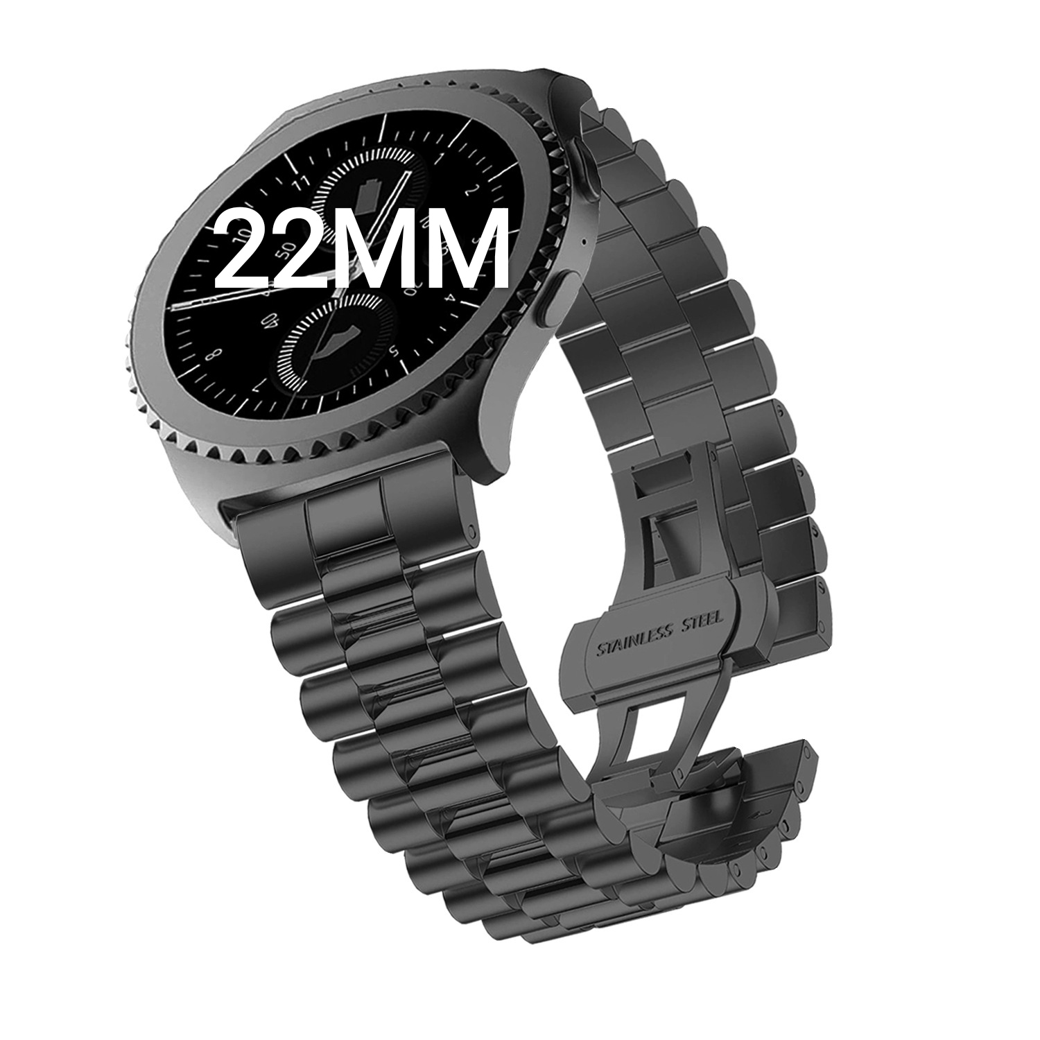 Watch strap 22mm For Stainless steel 22 mm all watch straps + lock ...