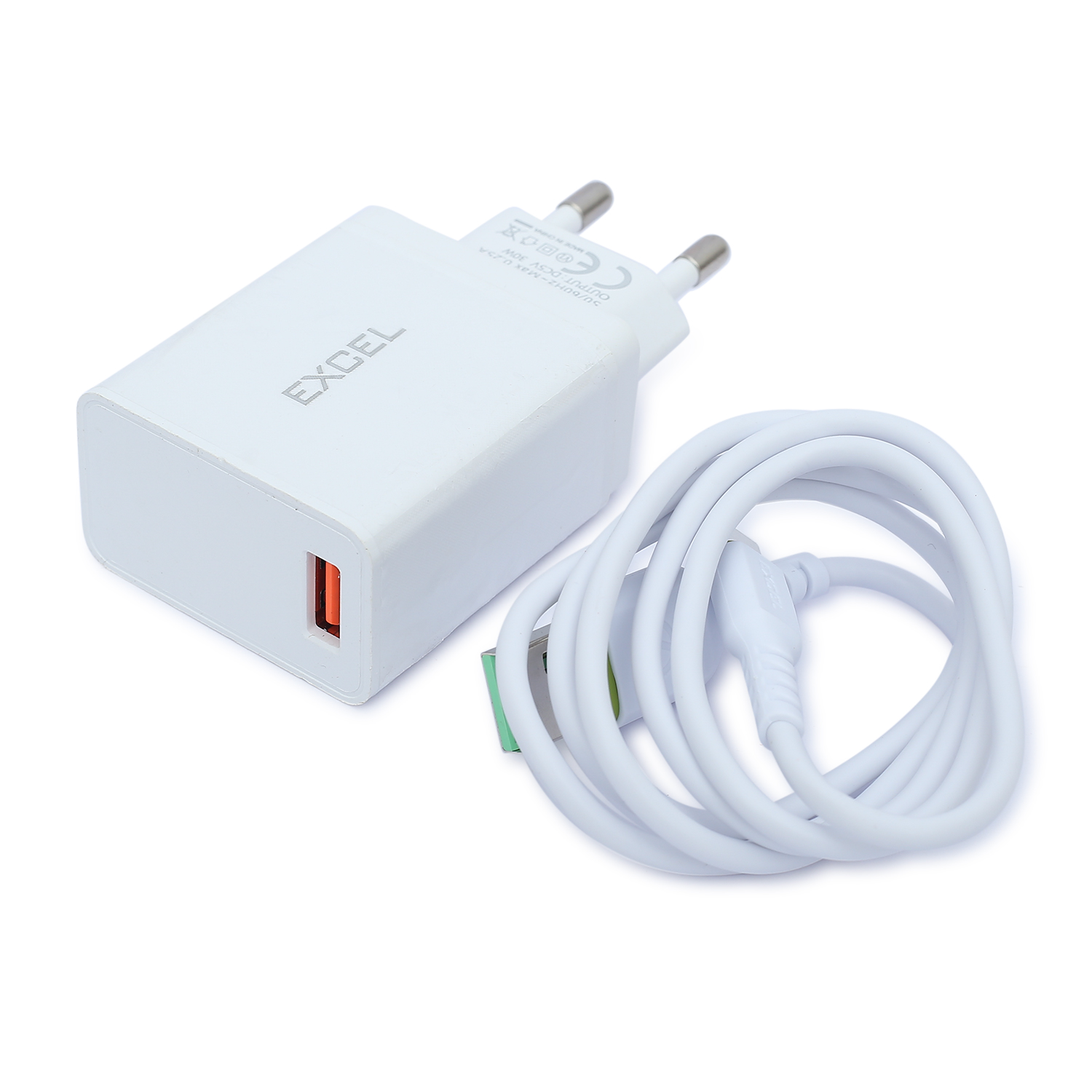 Excel E120 PD 30W QC 3.0 High Quality Type-C fast charger with cable ...