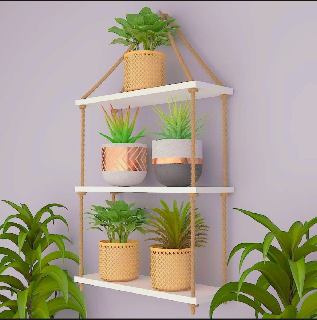 Hanging Wall Shelves, Swing Rope Floating Shelf, 3 Tier Hanging Storage ...
