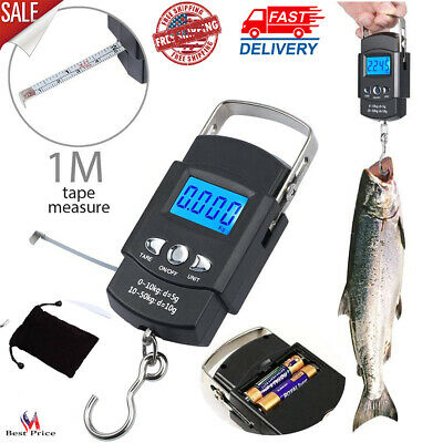 Portable Digital 50 Kg Weighting Scale With Metal Hook (Black) - Weight ...