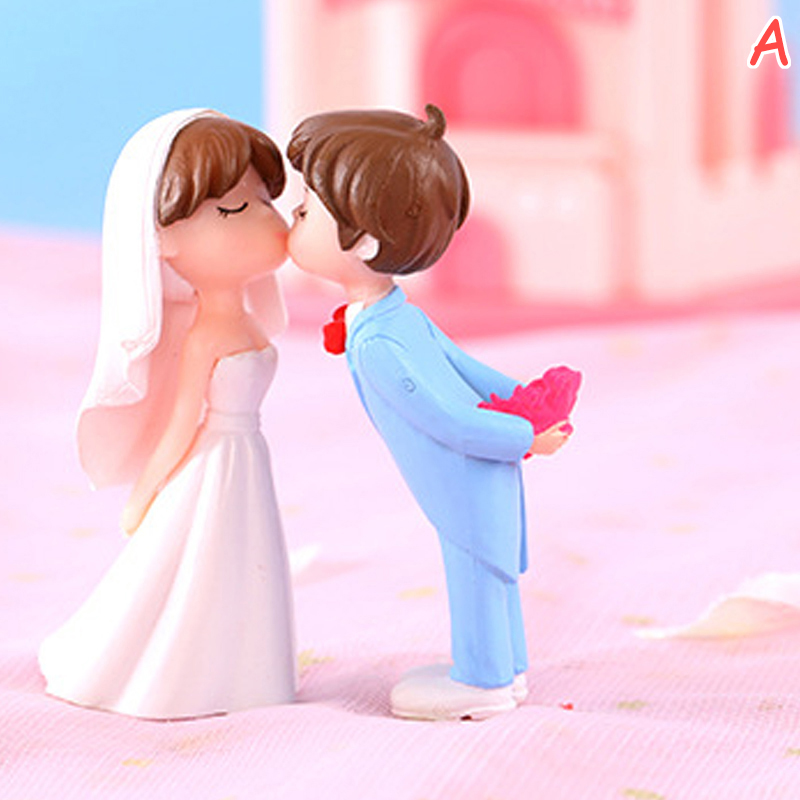 1 Pair Of Wedding Couple Figurines Garden Micro Landscape Diy Plastic ...