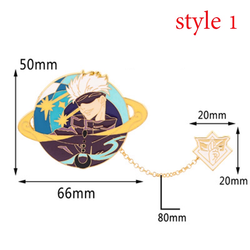 Anime Jujutsu Kaisen Brooch Gojo Satoru Metal Chain Badge Pins ...
