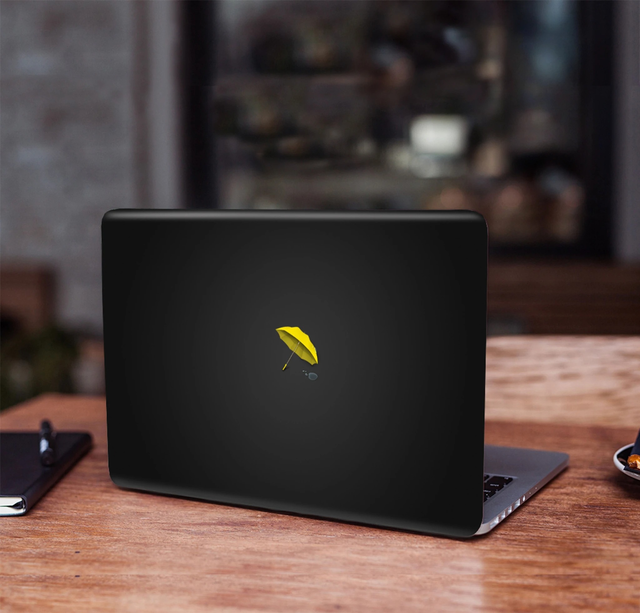 A Yellow Umbrella Removeable Laptop Sticker for Back Side skin for any ...