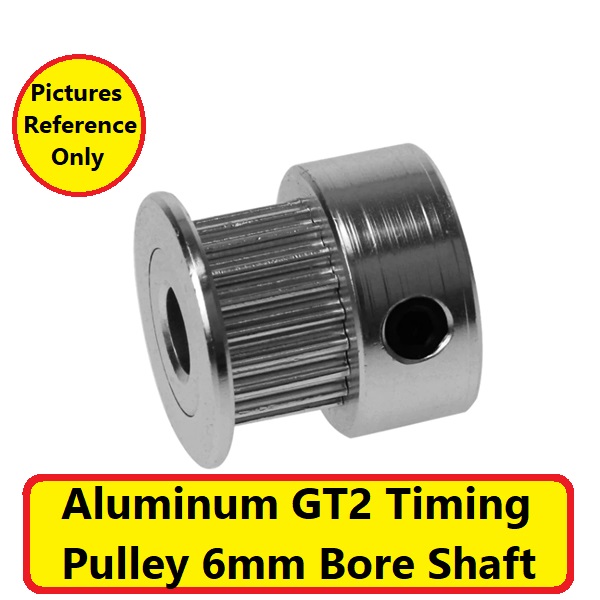 6mm Hole Aluminum GT2 Timing Belt 6mm Bore Shaft Pulley 16 Tooth 6mm ...