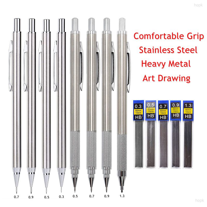 Metal Mechanical Pencils Set with Lead Refills Drafting Automatic ...