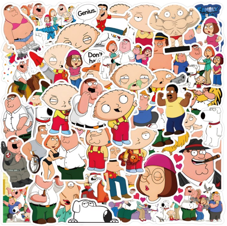 25Pcs/Set Family Guy PVC Waterproof Stickers For Wall Guitar Luggage ...