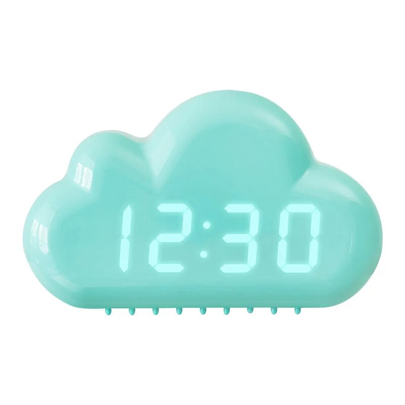 Kawaii Clocks Clouds Alarm Clock Voice Control Led Clock Bedside Snooze Electronic Clock ...