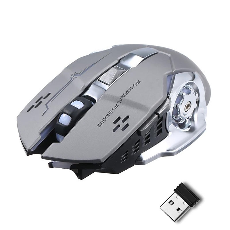 Wireless Rechargeable RGB 2400DPI Gaming Mouse TWolf Q13 Iron Gray ...