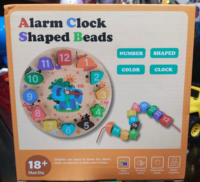 Wooden colourful 12 Numbers Clock Toy Digital Geometry Cognitive ...