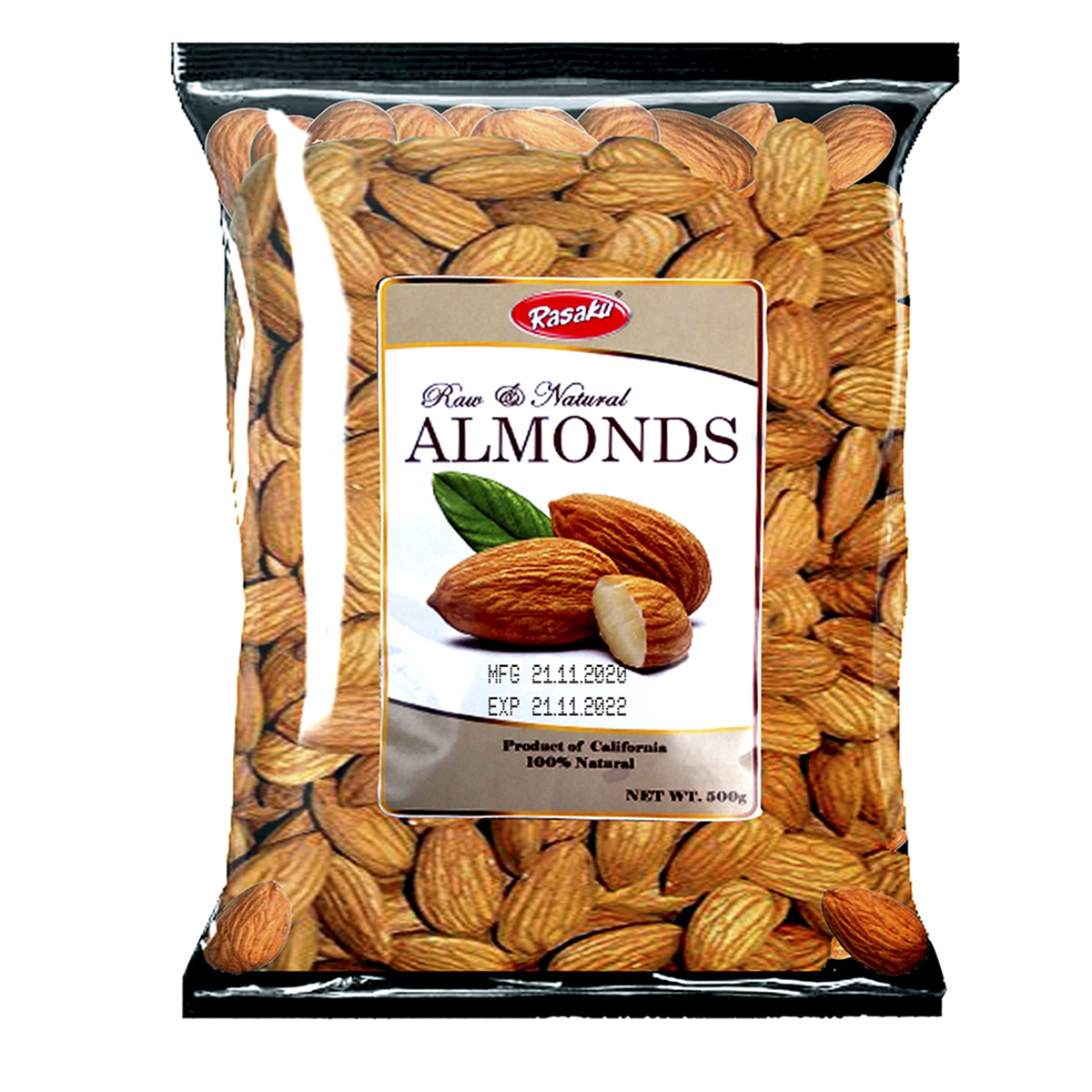 Spices Shop Roasted Almond Vaja Kath Badam 1kg 1800 500gm, 46% OFF