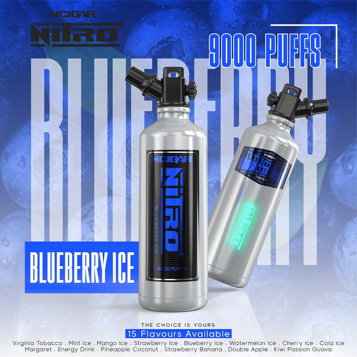 Nitro 9000 Puffs Blueberry Ice Flavor Disposable Vape | Daraz.com.bd