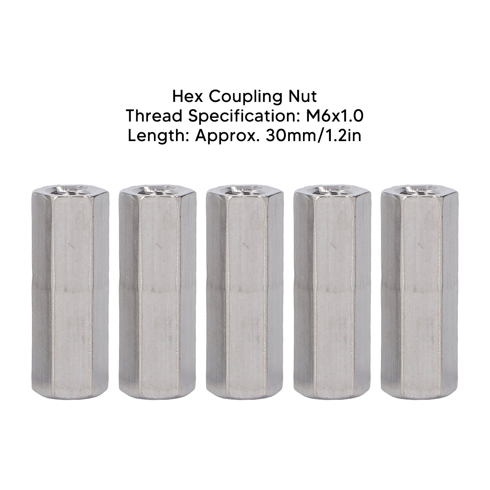 Threaded Rod Connector, M6x1 Corrosion Resistance Hex Coupling Nut 10 ...