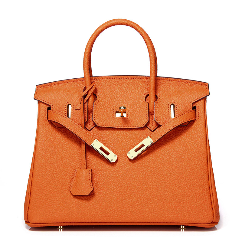 Shoulder Cowhide Mini Birkin Bag Fashion Women's Bag Litchi Pattern ...