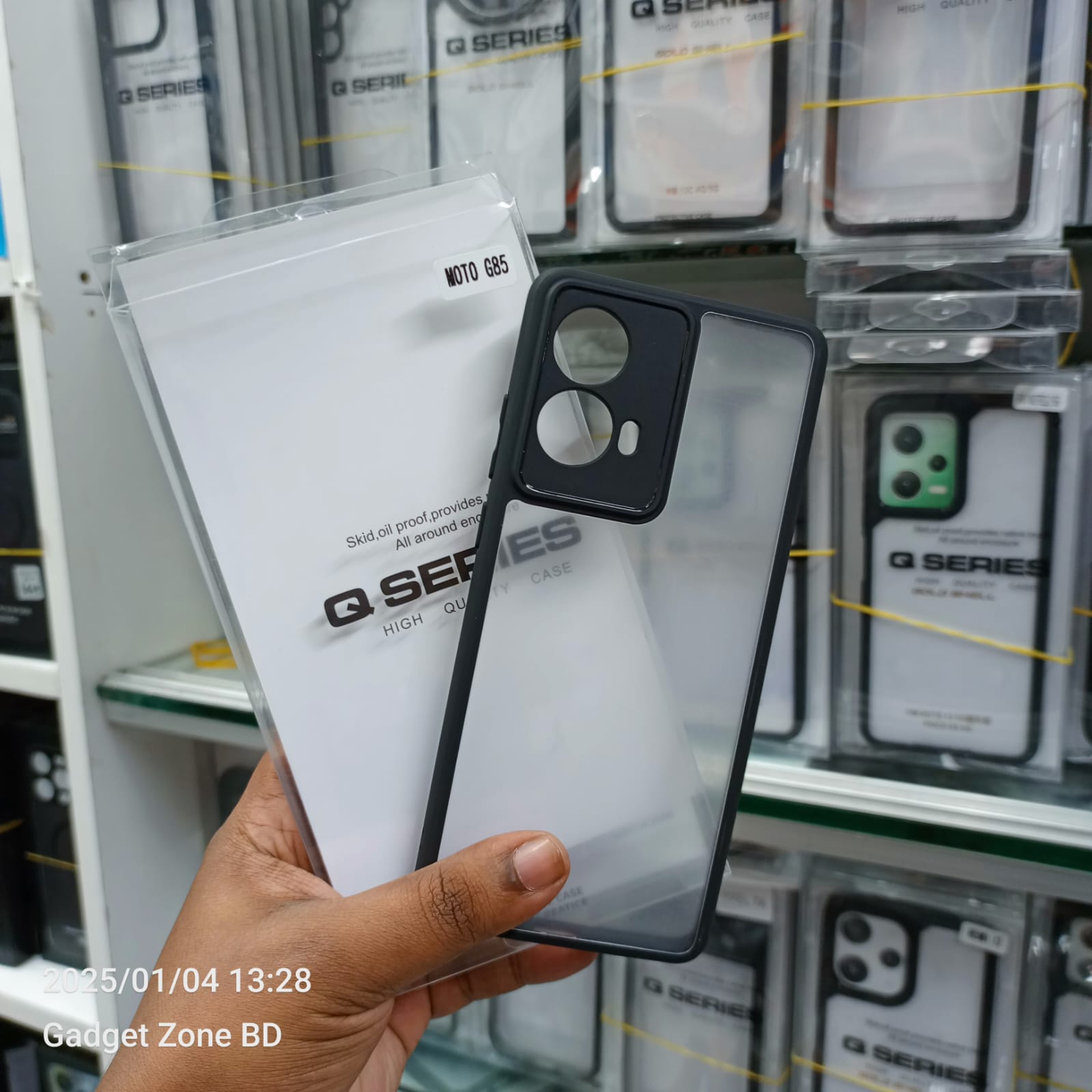 Q-Series Back Cover For Motorola Moto G85 With - Black Edge | Daraz.com.bd