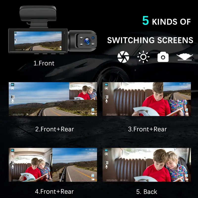 Motion Detection Car Dashcam 170 Degree Wide Angle Camera Dash Cam 3.16 ...