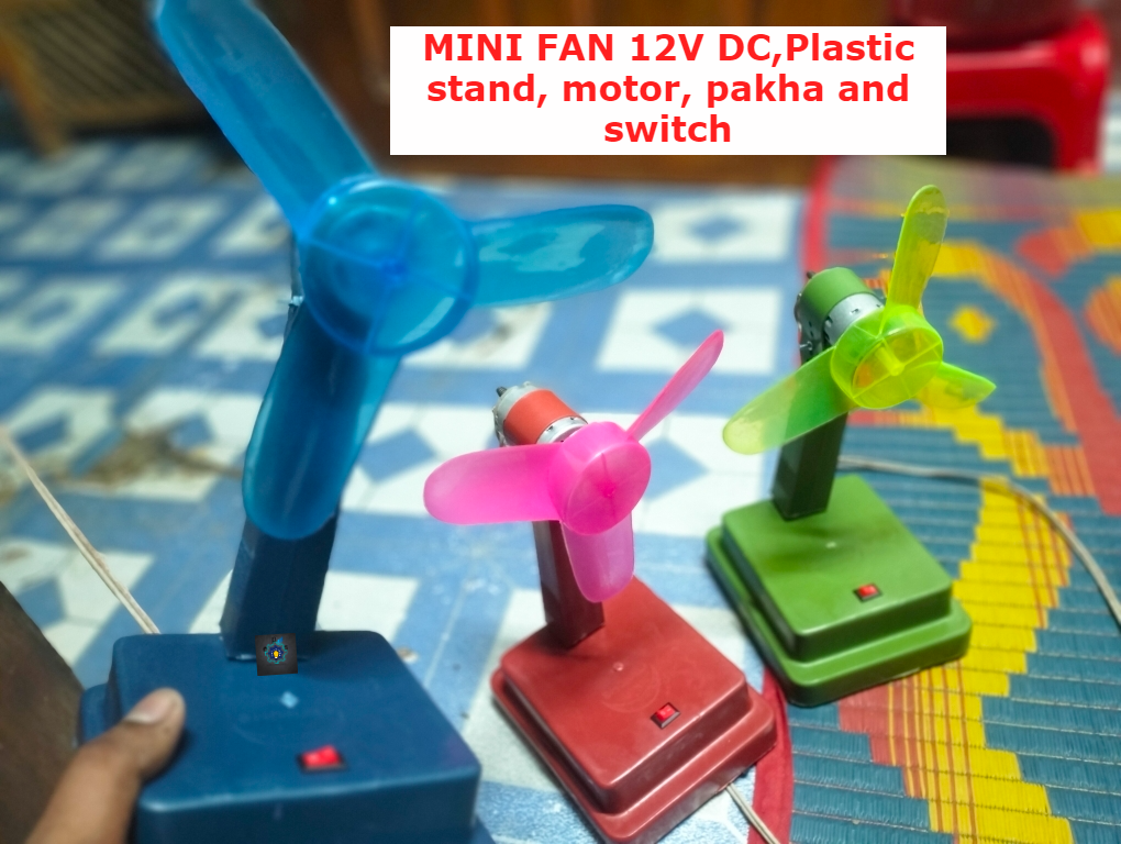MINI FAN 12V DC,Plastic stand, motor, pakha and switch | Daraz.com.bd