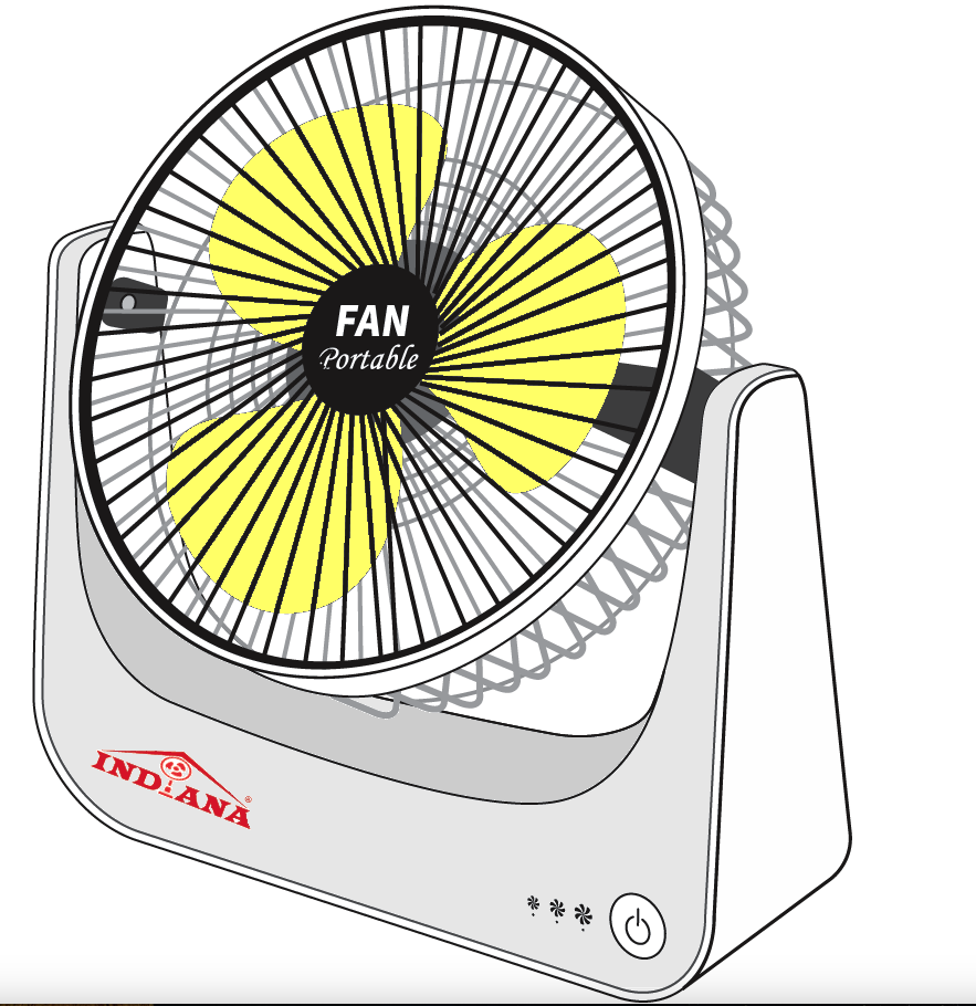 Compact Fan INDIANA brand Portable Mini Desk Fan Rechargeable Table ...